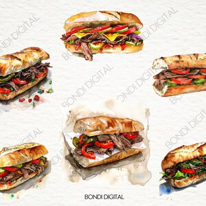 Watercolor Italian Beef Sandwich Clipart | PNG Format for Commercial ...