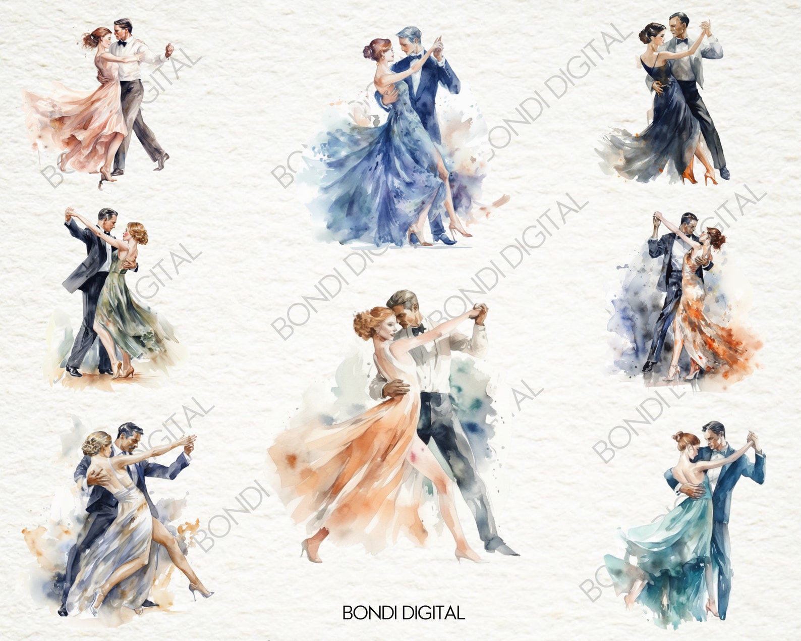 Watercolor Ballroom Dancing Clipart | PNG Format for Commercial Use ...