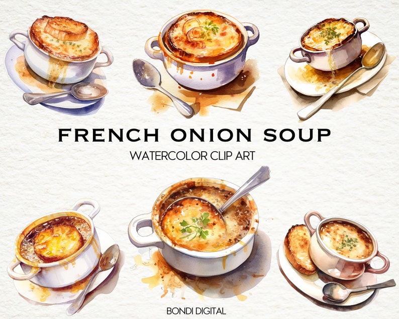 Watercolor French Onion Soup Clipart | PNG Format for Commercial Use ...