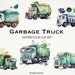 Watercolor Garbage Truck Clipart PNG Format for Commercial Use, Instant ...