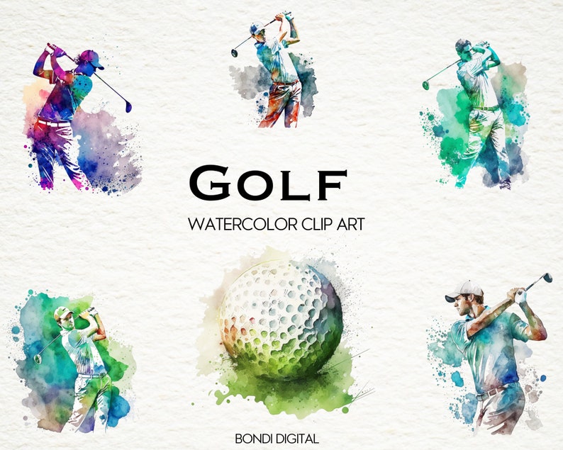 Watercolor Golf Clipart | PNG Format for Commercial Use, Instant ...