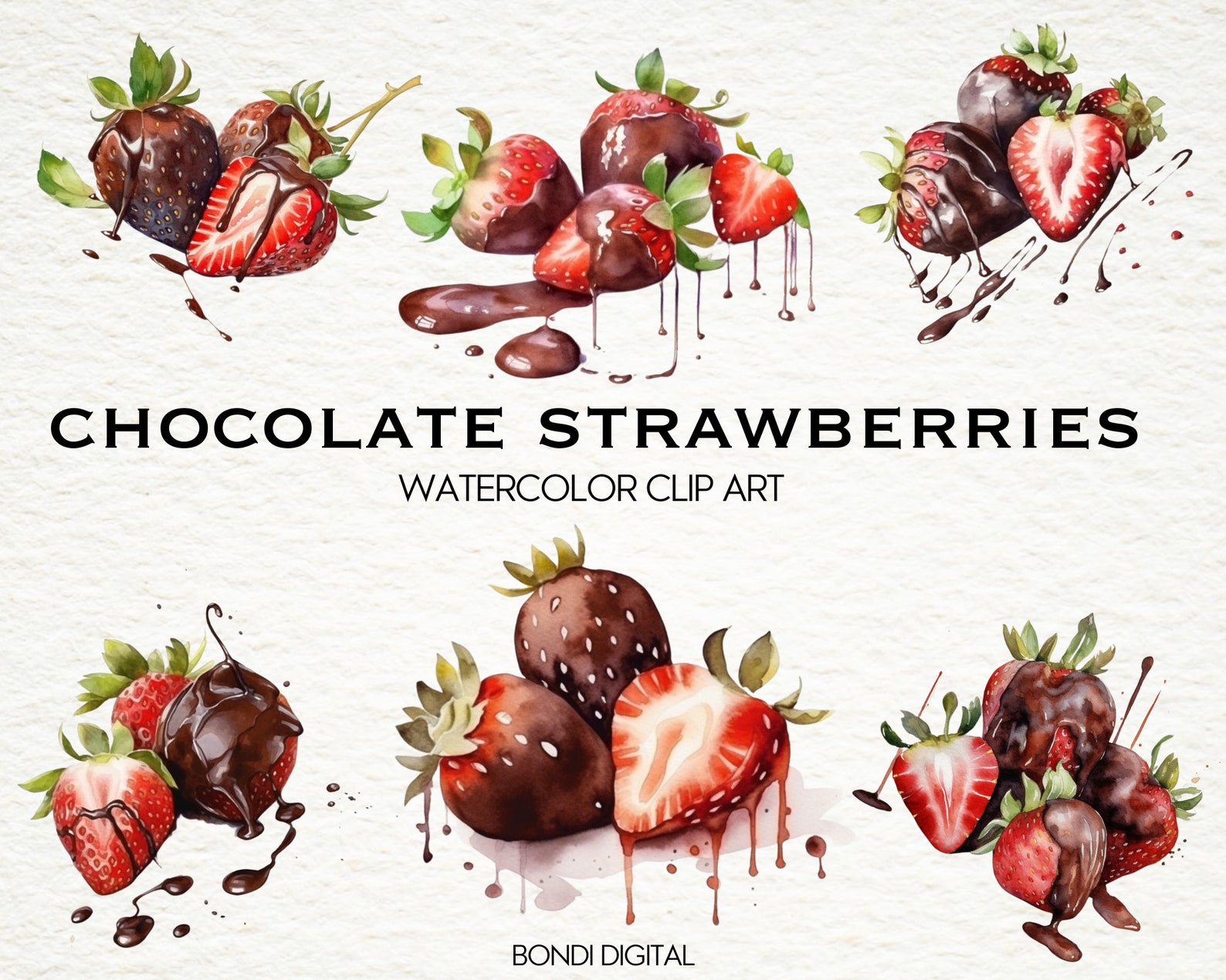 Watercolor Chocolate Strawberry Clipart | PNG Format for Commercial Use ...