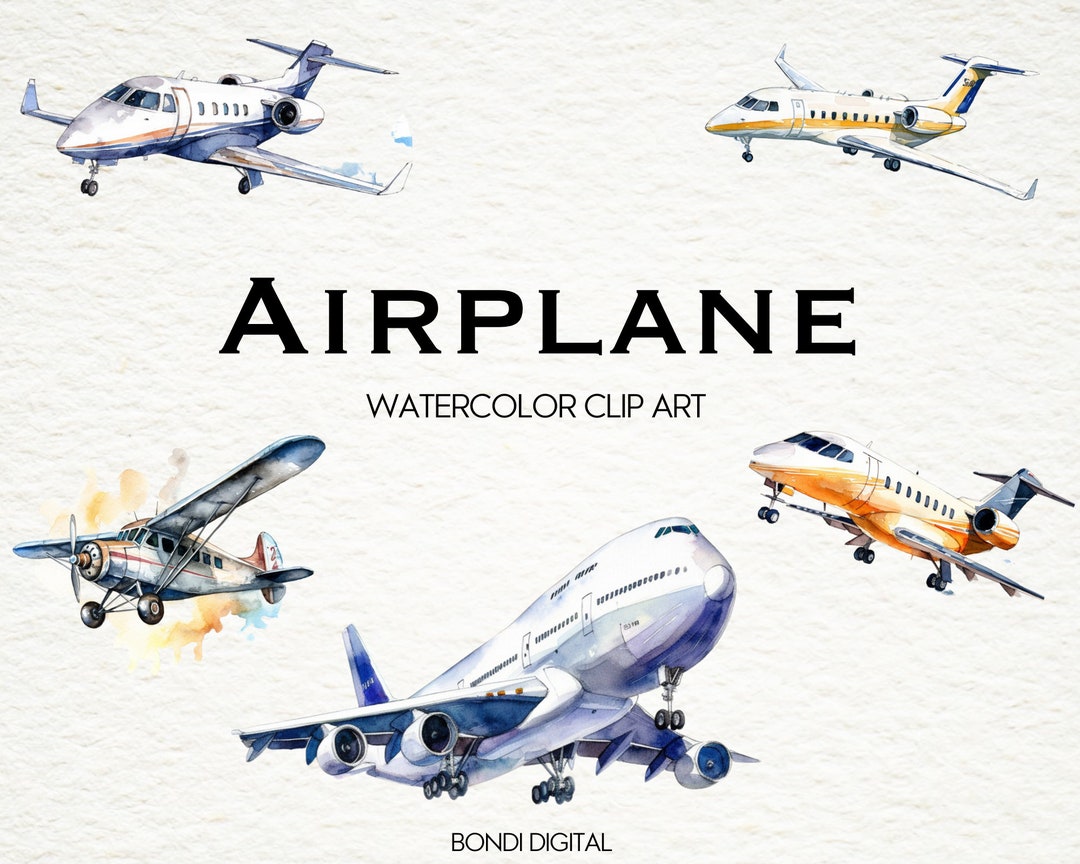 Watercolor Airplane Clipart | Travel Clipart | PNG Format for ...