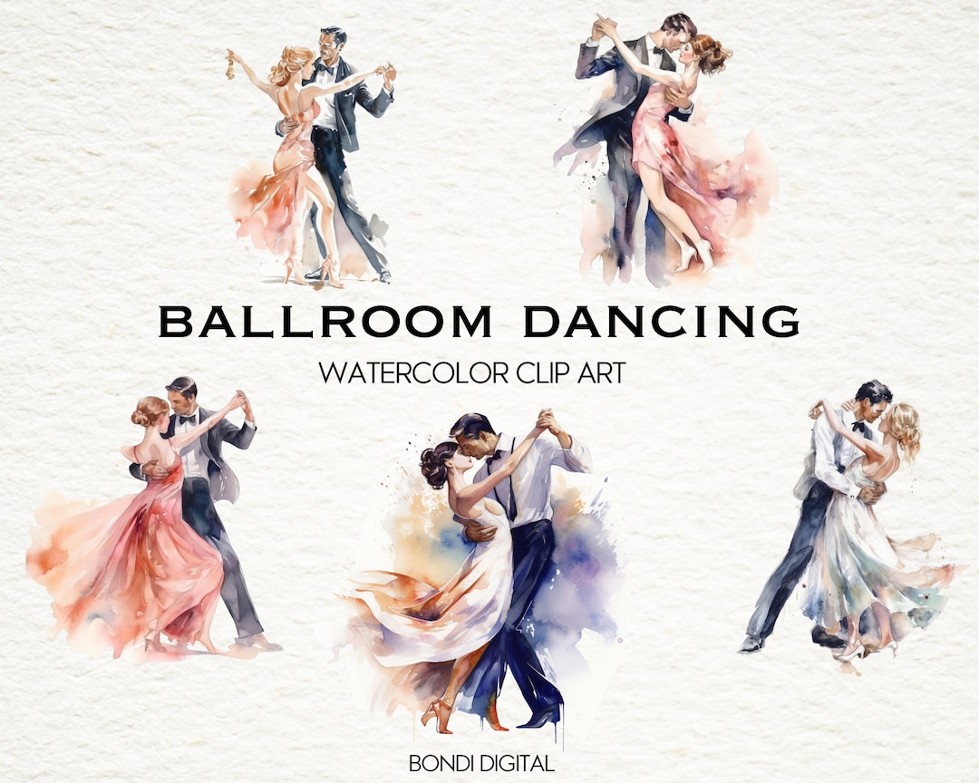 Watercolor Ballroom Dancing Clipart | PNG Format for Commercial Use ...