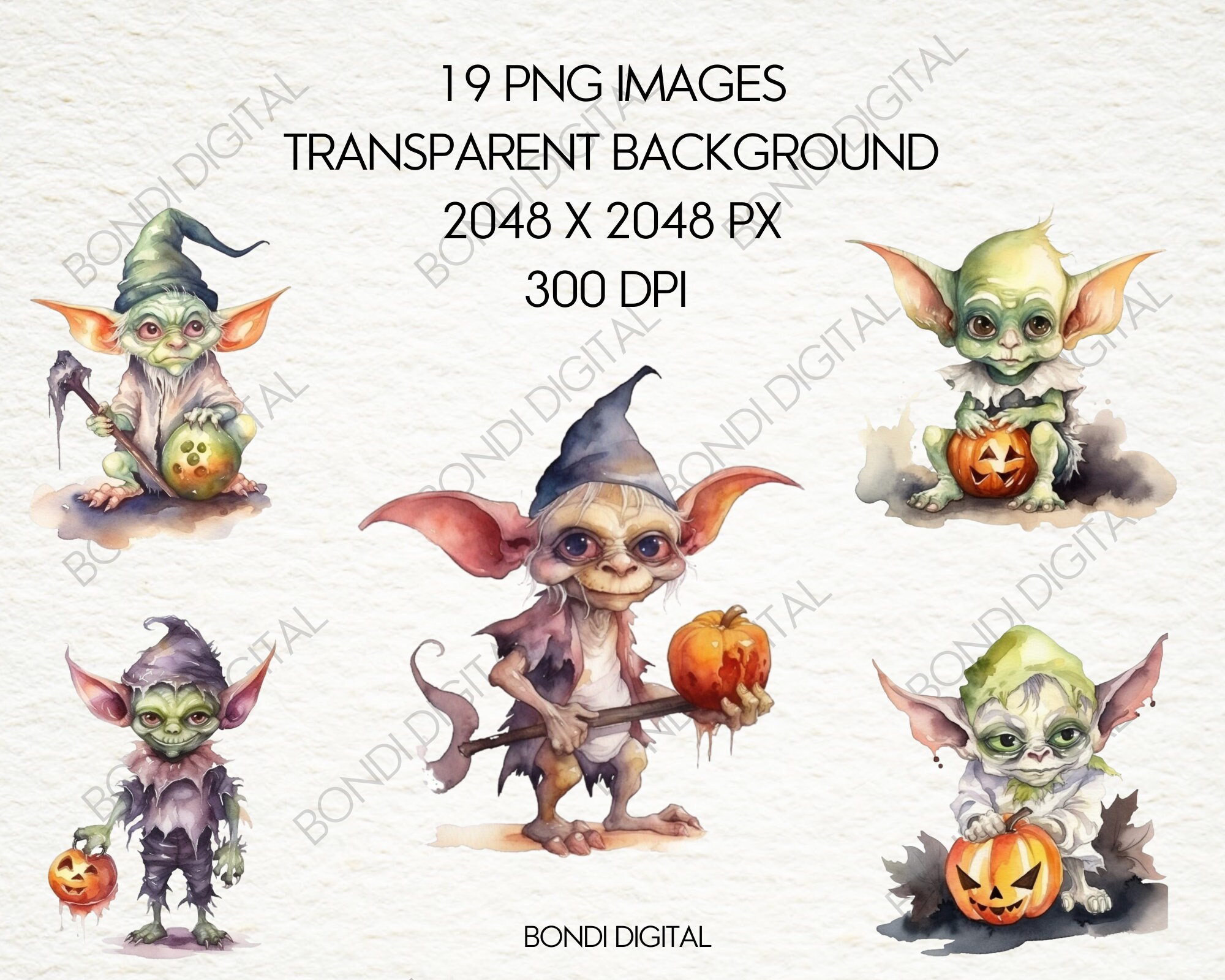 Watercolor Goblin Clipart | PNG Format for Commercial Use, Instant ...