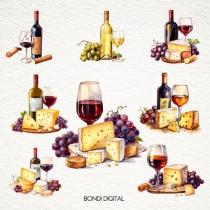 Watercolor Wine Clipart - PNG Format for Commercial Use - Red and White ...