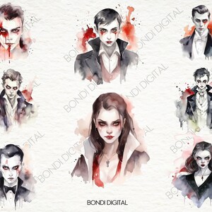 Watercolor Vampire Clipart PNG Format for Commercial Use, Instant ...
