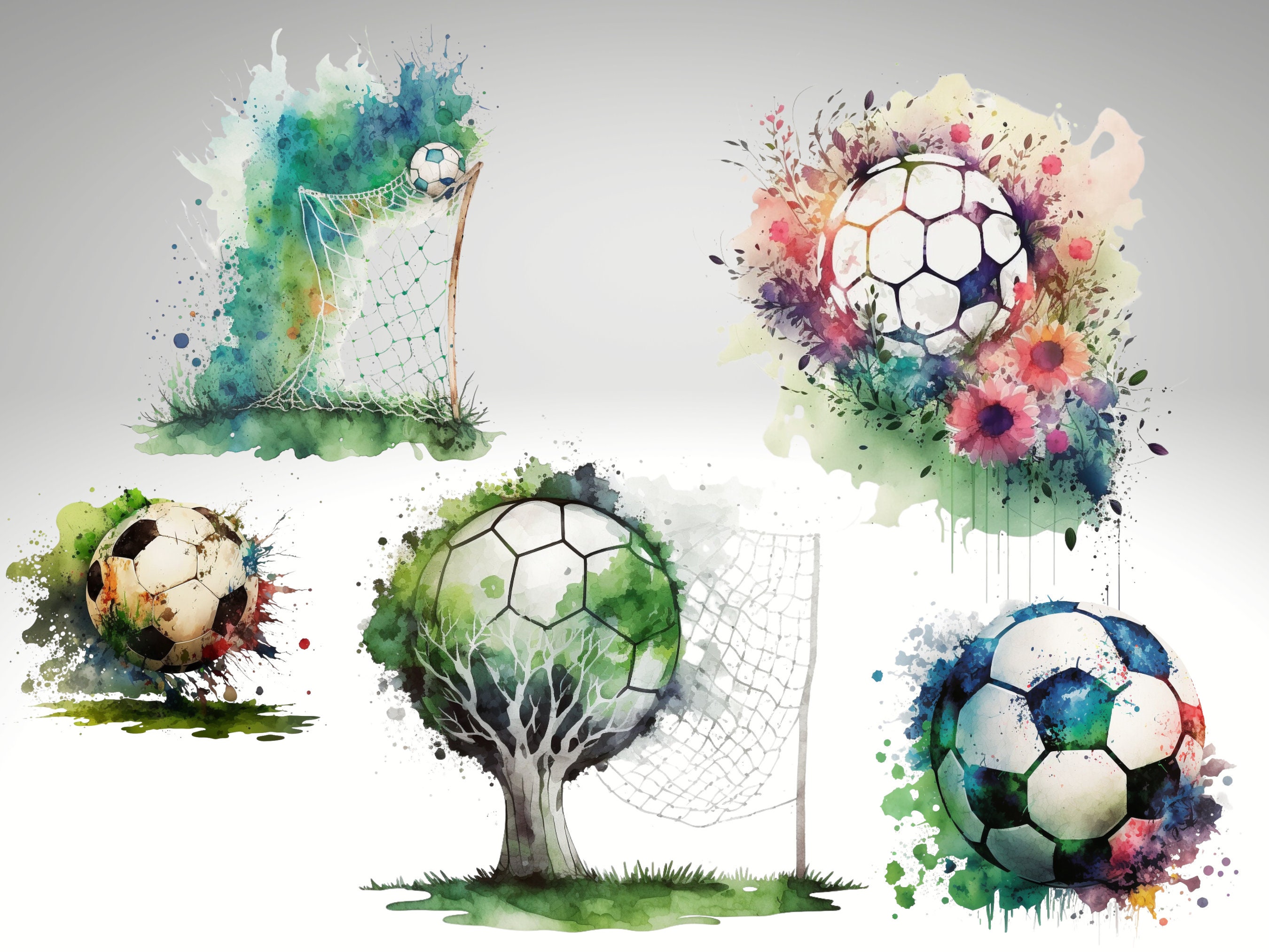 Watercolor Soccer Ball Clipart - PNG Format for Commercial Use ...