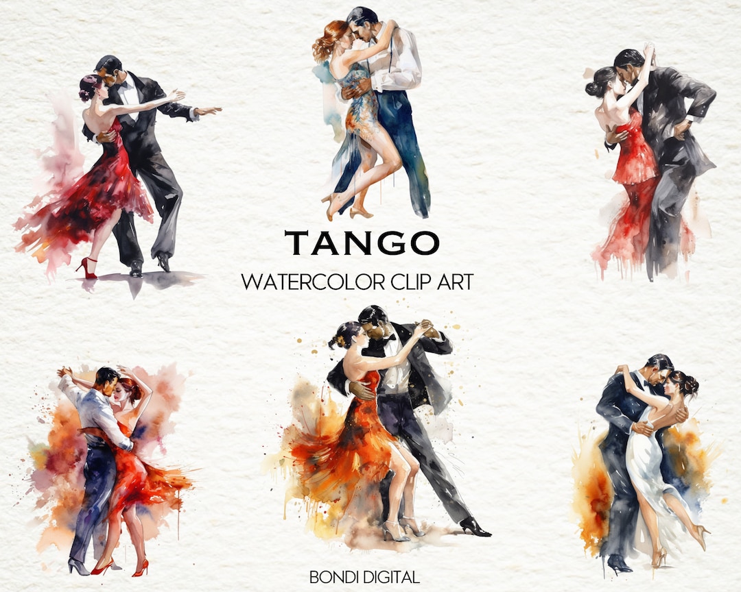 Watercolor Tango Clipart | PNG Format for Commercial Use, Instant ...