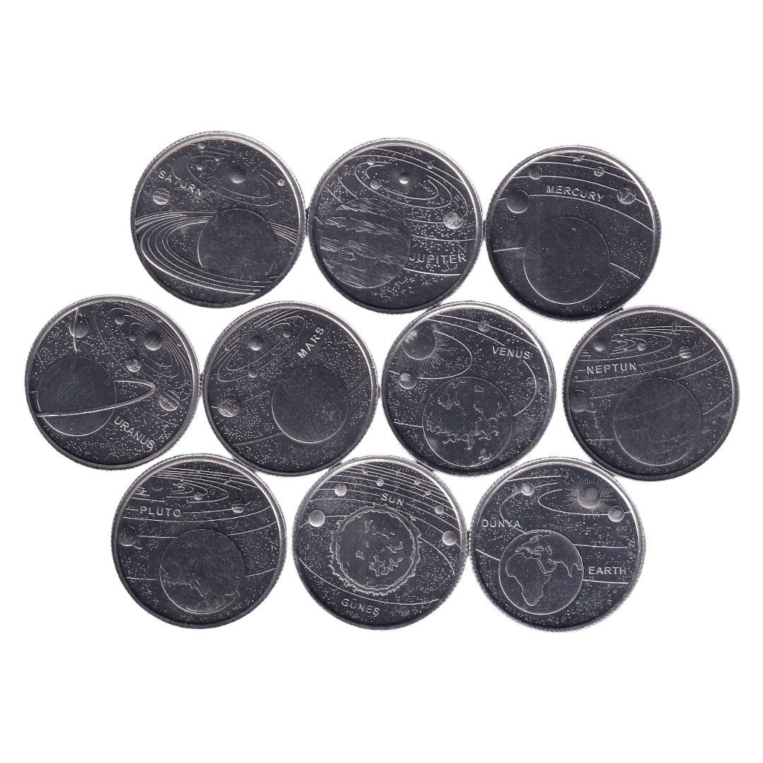 Turkey Turkiye 1 Kurus 2023 Solar System Commemorative 10 Coins Set UNC ...