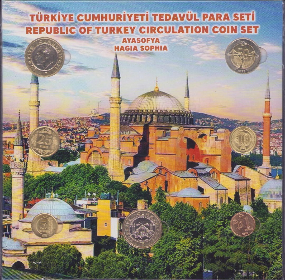 Turkey Turkiye Circulation Coin Set Hagia Sophia 2020-23 in Folder UNC ...
