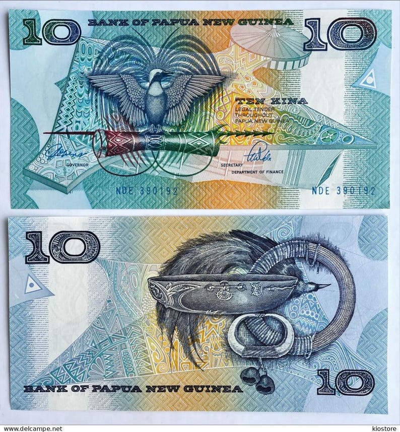 Papua New Guinea 10 Kina 1988 P#9 (9b) UNC - Etsy