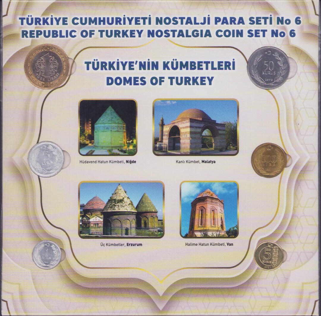 Turkey Turkiye Nostalgia Coin Set Doms of Turkey 1987-2023 in Folder ...