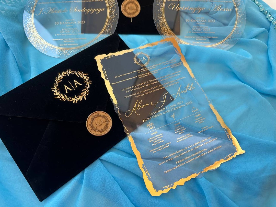 Velvet Wedding Invitation, Clear Acrylic Invitations, Foil Invitations ...