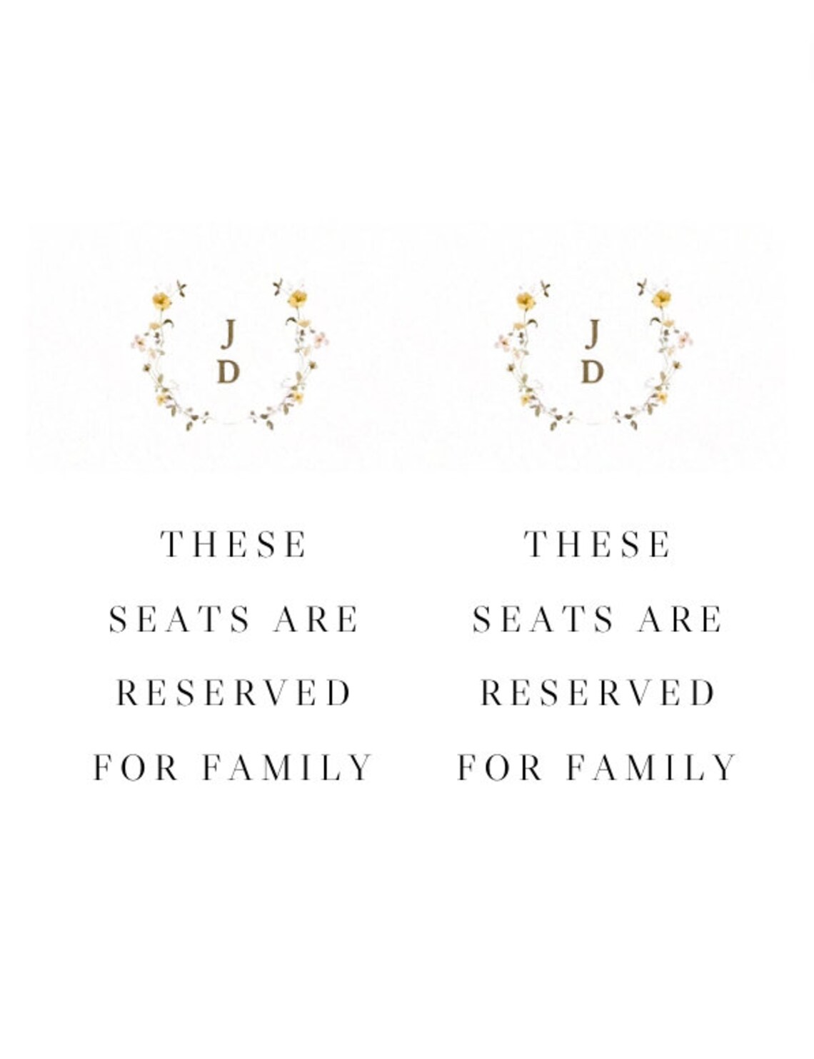 Wedding Reserved Seat Sign - Etsy