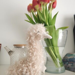 Fluffy Beige Goose Toy, Furry Goose Plusie, Curly Beige Soft Flush Toy ...