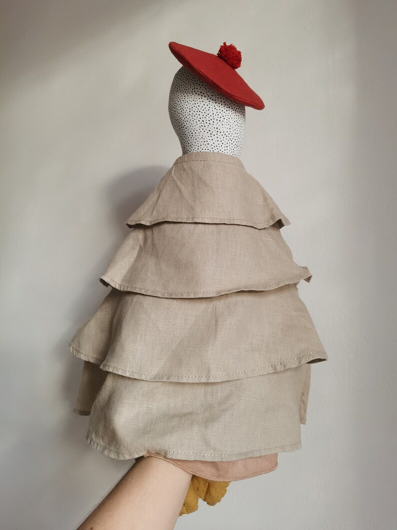 Perfect Polka Dot French Style Goose With Beret, Raincoat. Art Textile ...