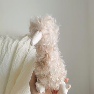 Fluffy Beige Goose Toy, Furry Goose Plusie, Curly Beige Soft Flush Toy ...