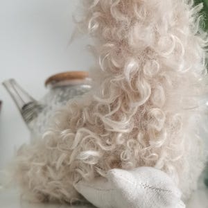 Fluffy Beige Goose Toy, Furry Goose Plusie, Curly Beige Soft Flush Toy ...