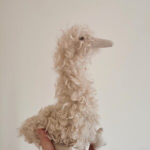 Fluffy Beige Goose Toy, Furry Goose Plusie, Curly Beige Soft Flush Toy ...