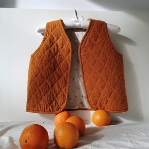 Orange Toddler Muslin Vest, Gauze Kids Clothes - Etsy