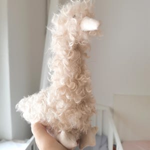 Fluffy Beige Goose Toy, Furry Goose Plusie, Curly Beige Soft Flush Toy ...