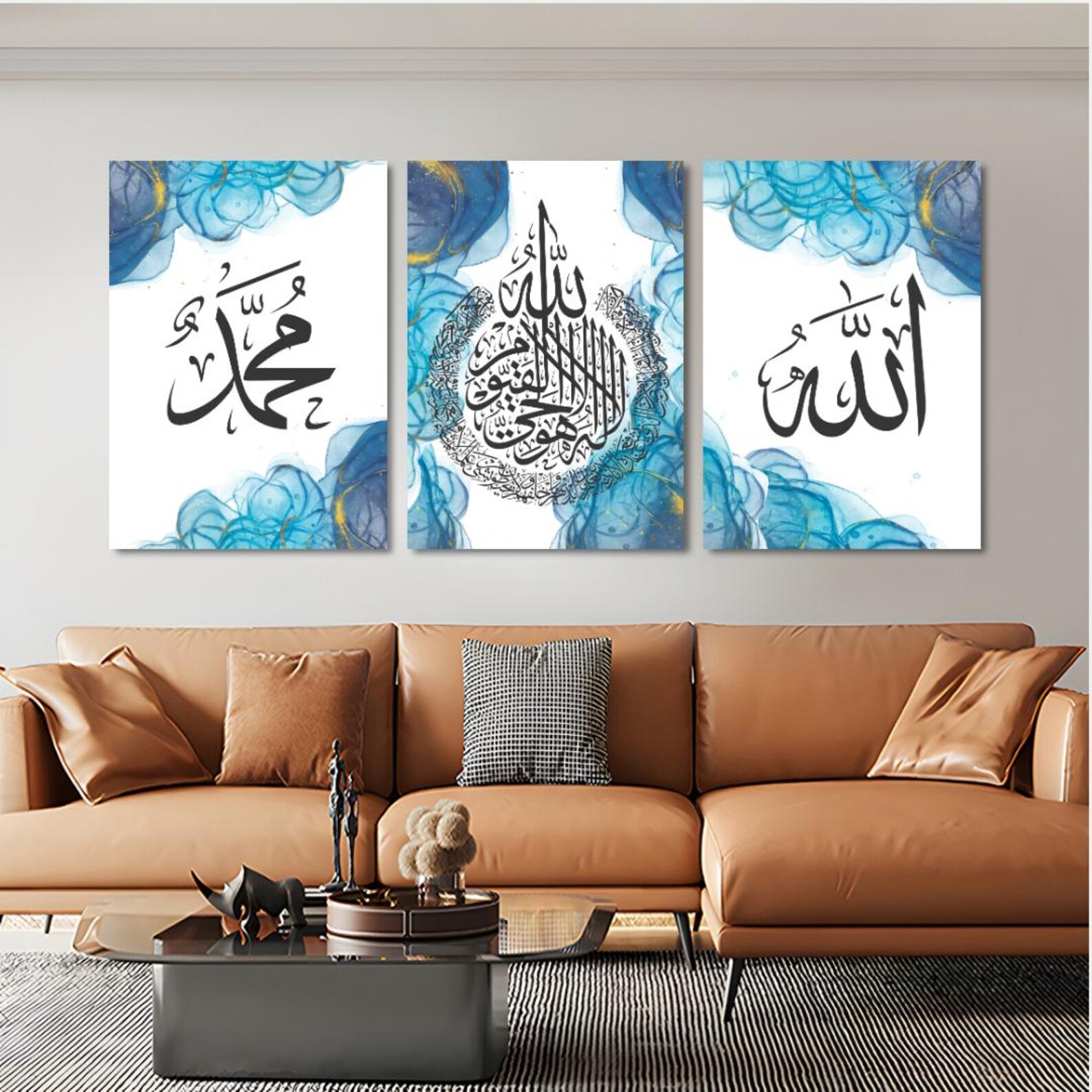 Allah, Muhammad (pbuh) and Ayatul Kursi Arabic Islamic Caligraphy ...