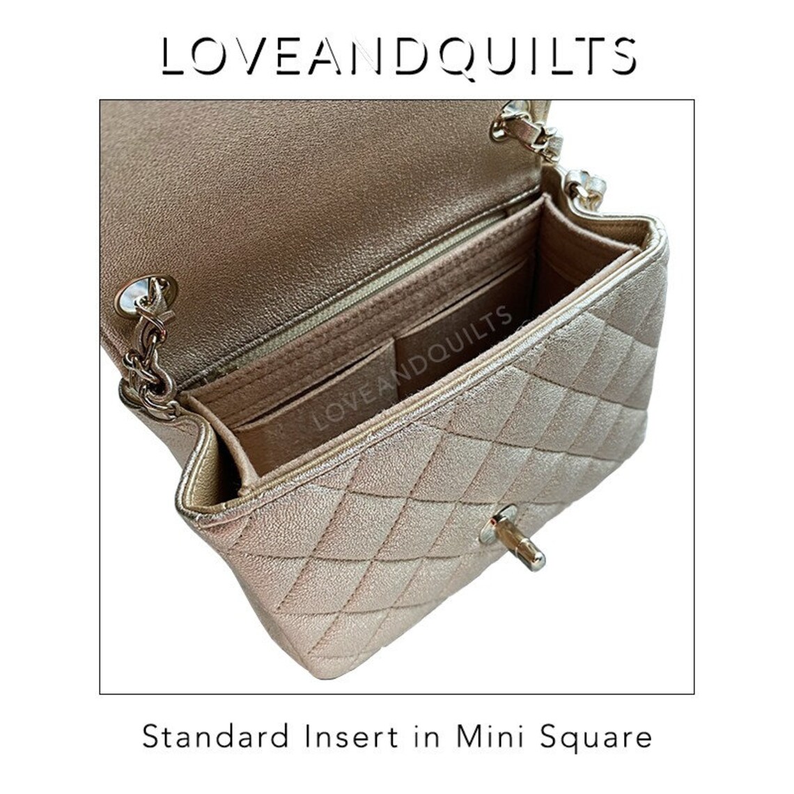 Chanel Mini Square Rectangular Bag Organizer Bag Insert Bag Shaper Bag ...