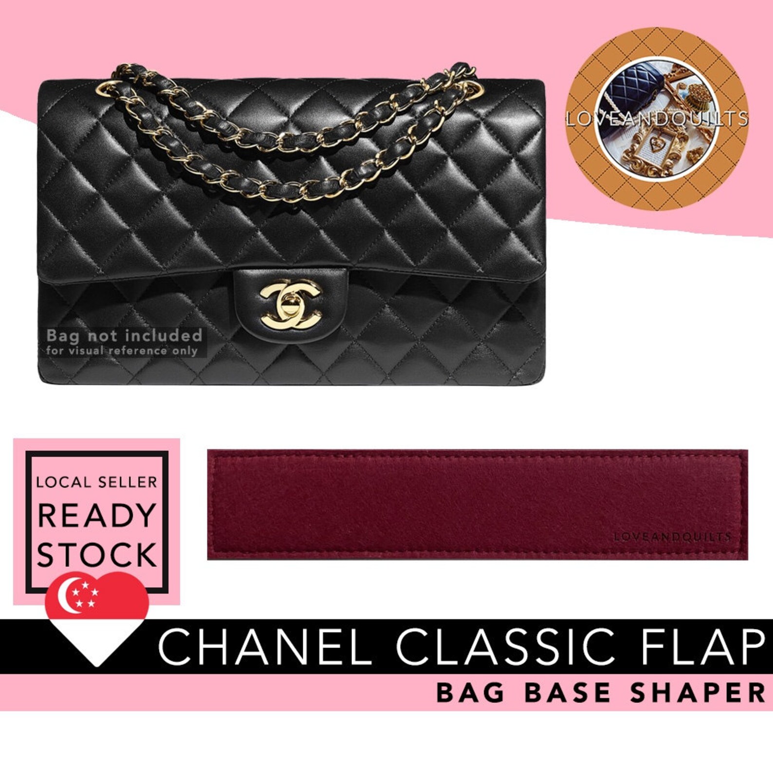 Chanel Classic Flap Bag Base Shaper Insert Protector | Felt Bag Shaper ...