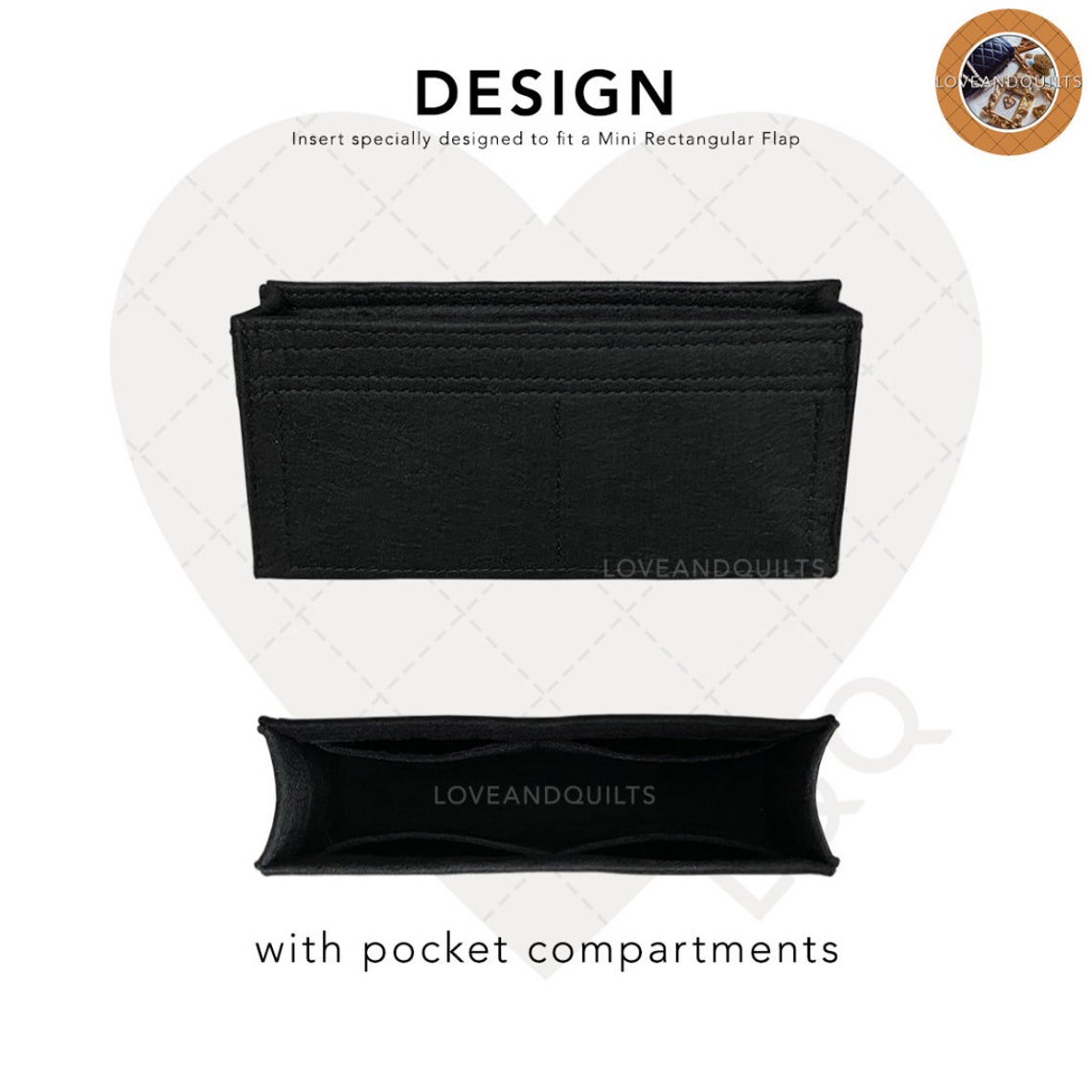 Chanel Mini Square Rectangular Bag Organizer Bag Insert Bag Shaper Bag ...