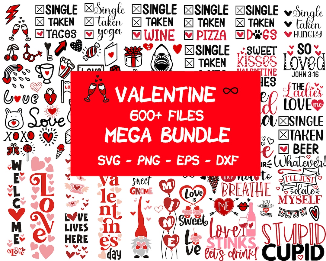 VALENTINE MEGA BUNDLE, ,svg , Png Svg Bundle, Valentines Svg Bundle ...
