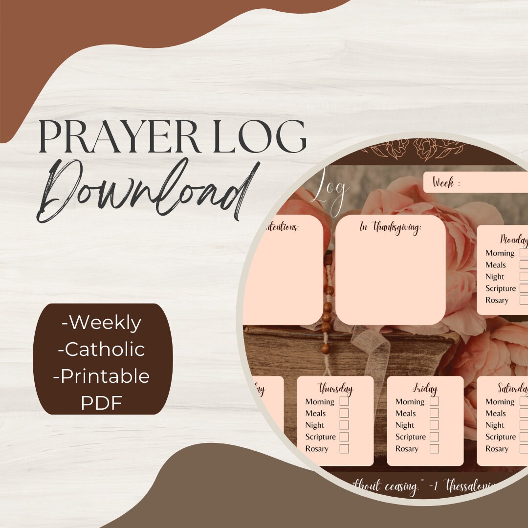 Catholic Prayer Log | Weekly Planner | Prayer List - Etsy