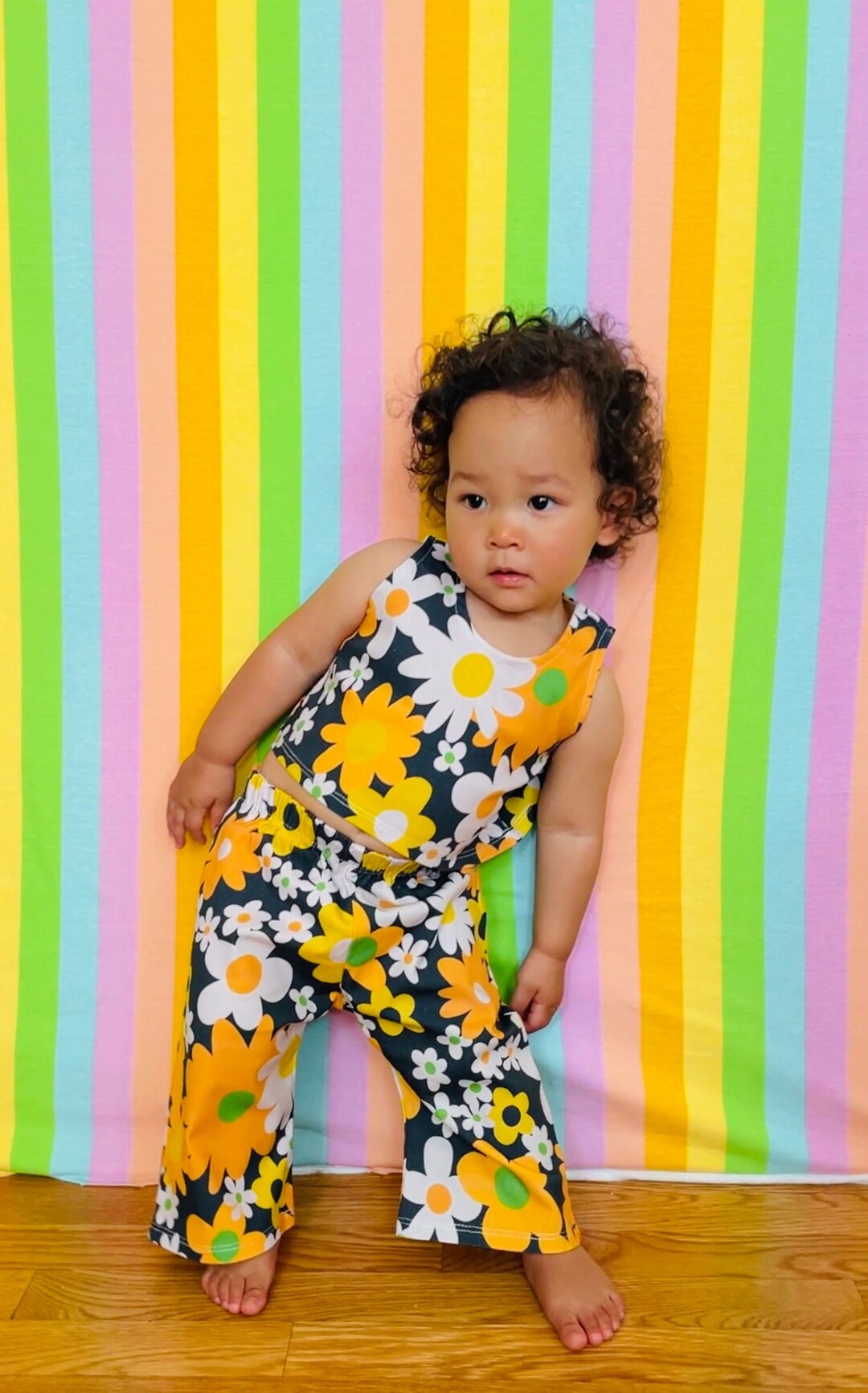 Groovy Flower Power Pants Set Toddler 70s Outfit Two Groovy Birthday ...