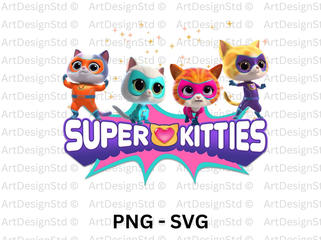 Superkitties Png Superkitty Character Super Kitties Print - Etsy UK