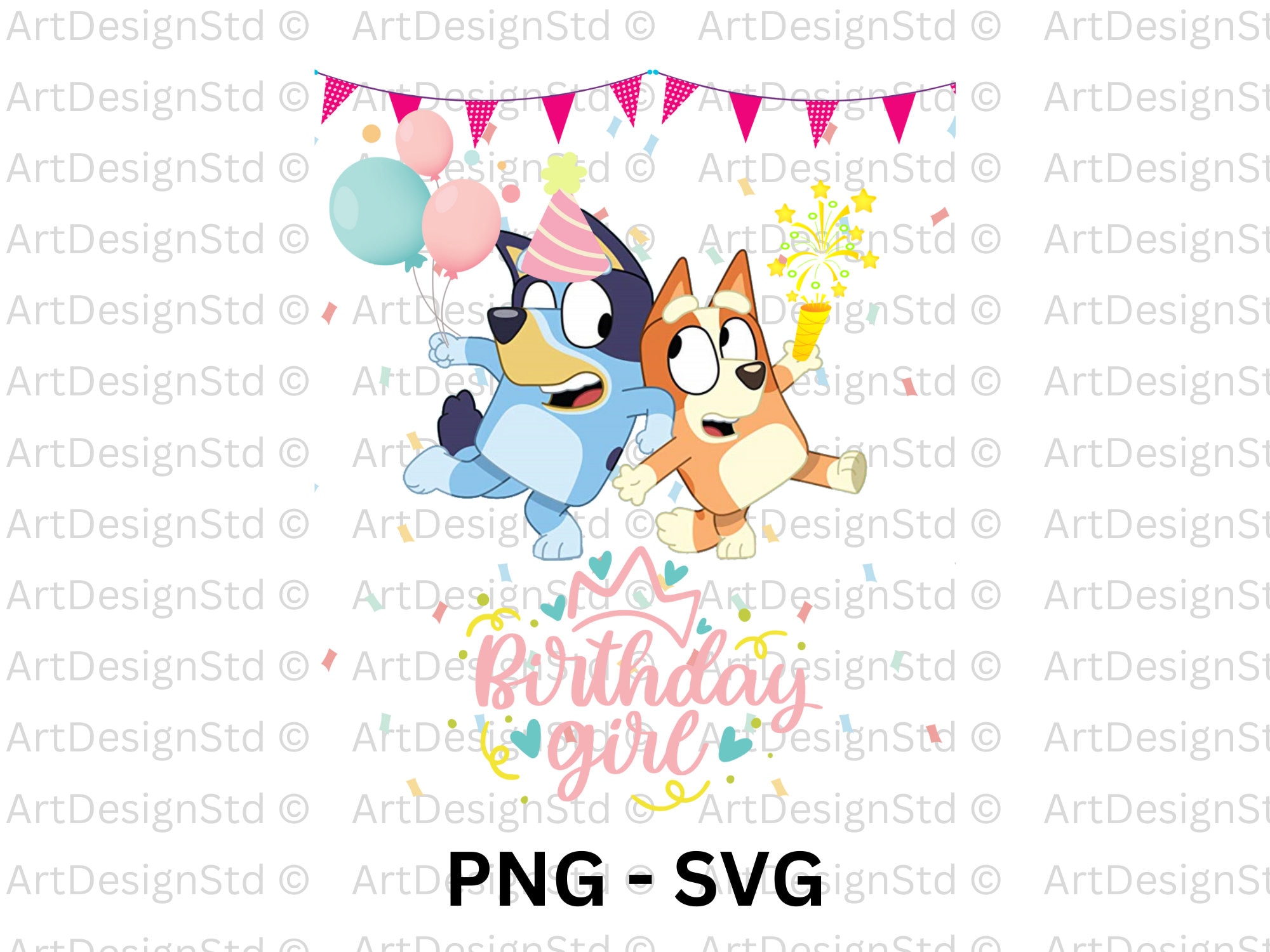 Bluey Cumpleaños Niña Png Bluey Tema Svg Bluey Decoración Png - Etsy México