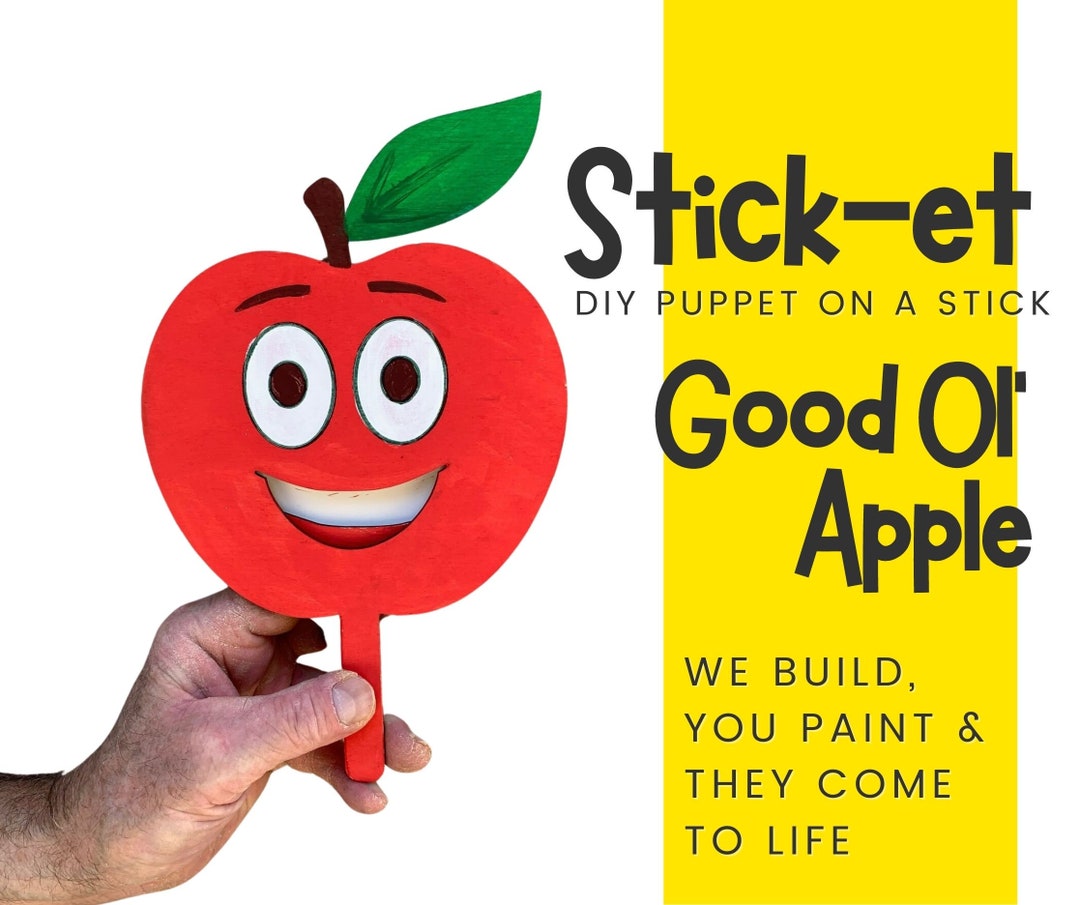 Stick-et - Good Ol' Apple - DIY Puppet on A Stick - Puppet for Kids ...