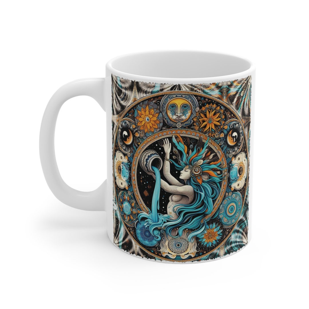 Aquarius Sign Mug 11oz, Zodiac Sign Mugs - Etsy