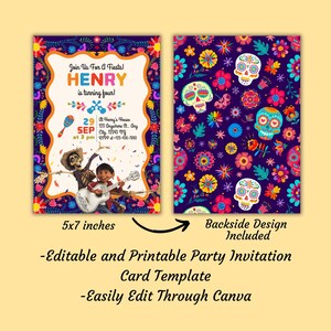 Coco Birthday Party Invitation Card Template Printable Editable Digital ...