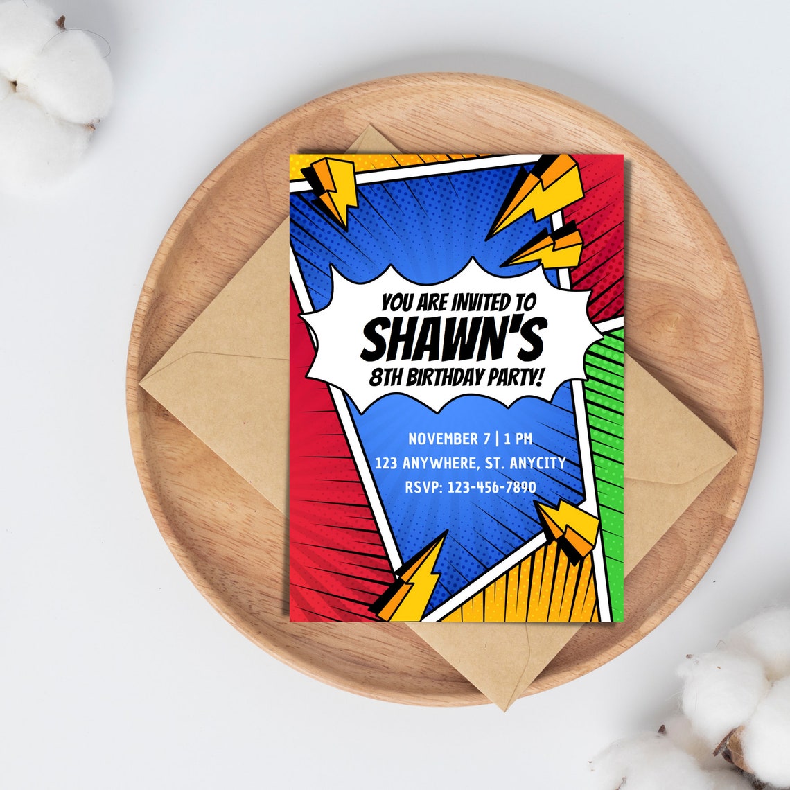 Editable & Printable Marvel Birthday Party Invitation and Thank You Tag ...