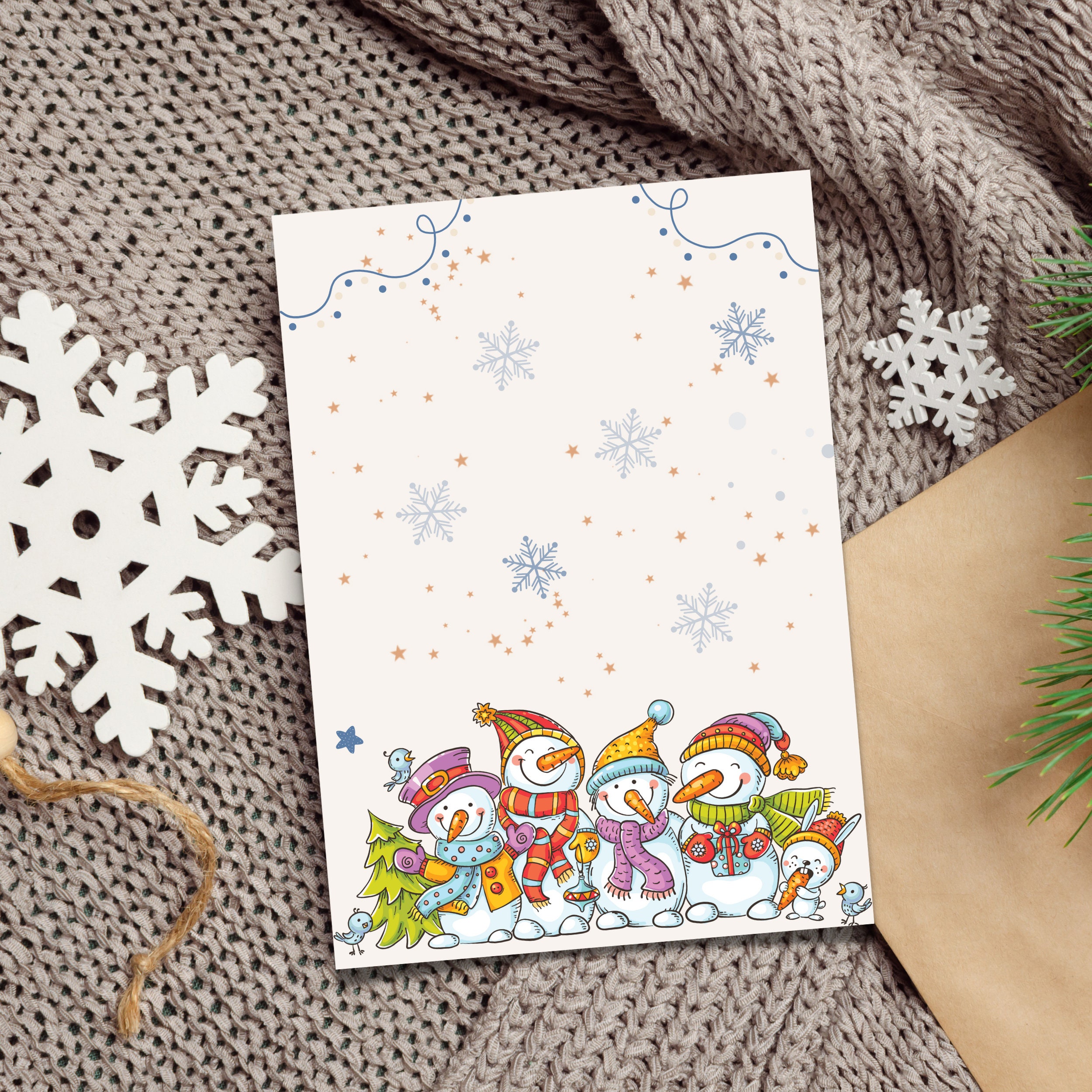 Snowman Birthday Party Invitation Card Template Editable, Printable ...
