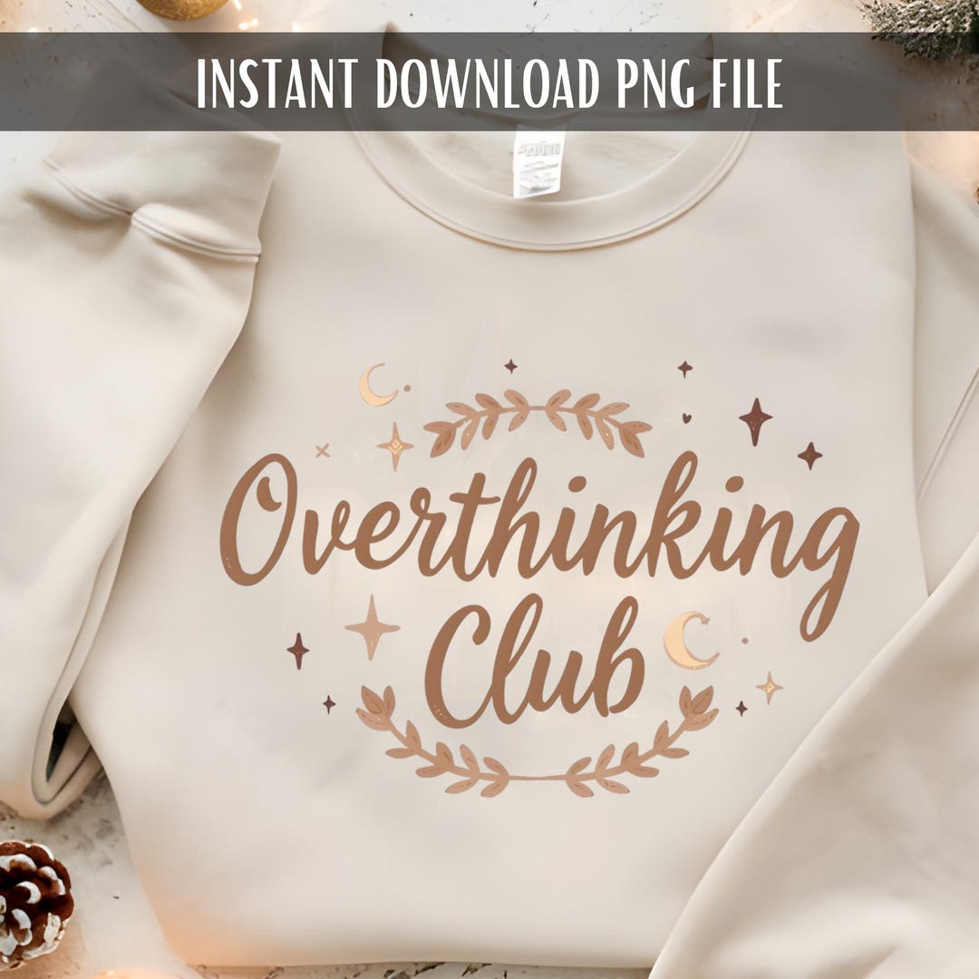 Overthinking Club PNG | Aesthetic Mental Health Design | Cute ...
