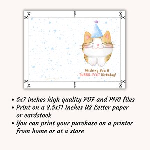 Wishing You A Purrr-fect Birthday Greeting Card | Printable Folded ...