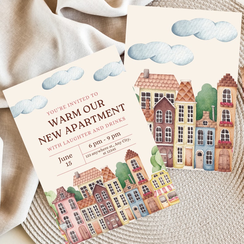 Housewarming Party Invitation Card Canva Template Editable Printable ...