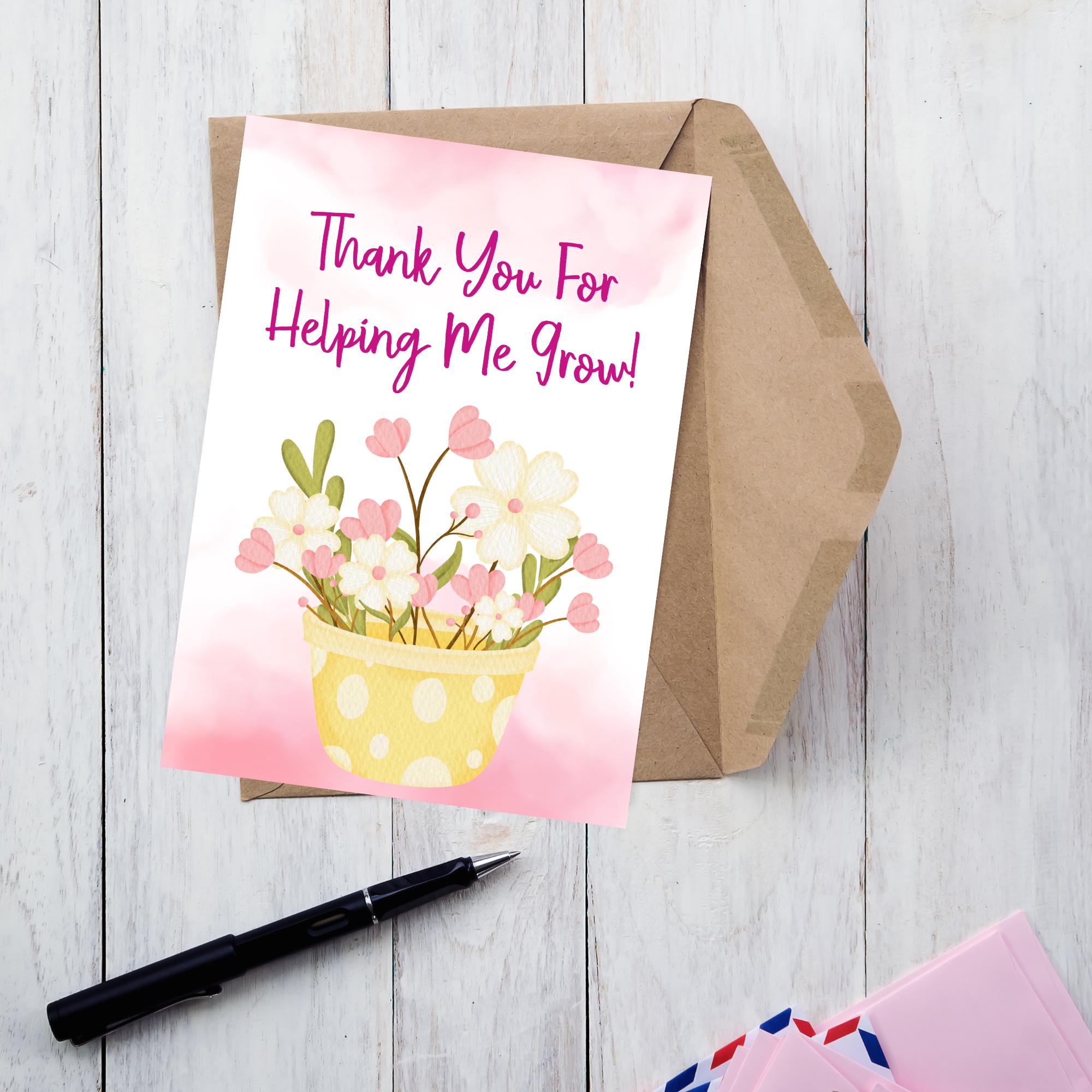 Teacher Appreciation Folded Gift Card Printable Folded Thank You for ...