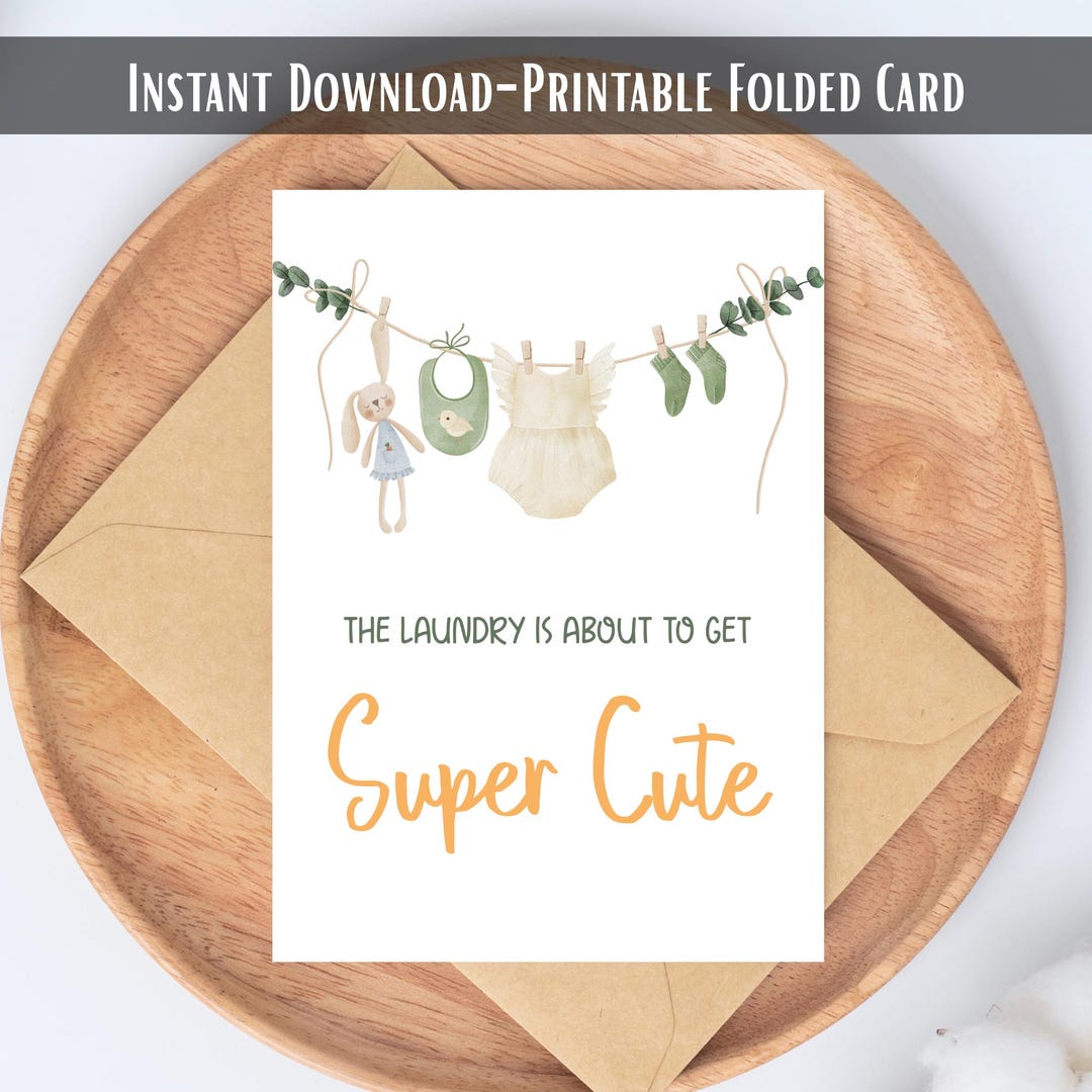 New Baby Greeting Card Printable Folded Blank Baby Shower Gift Card ...