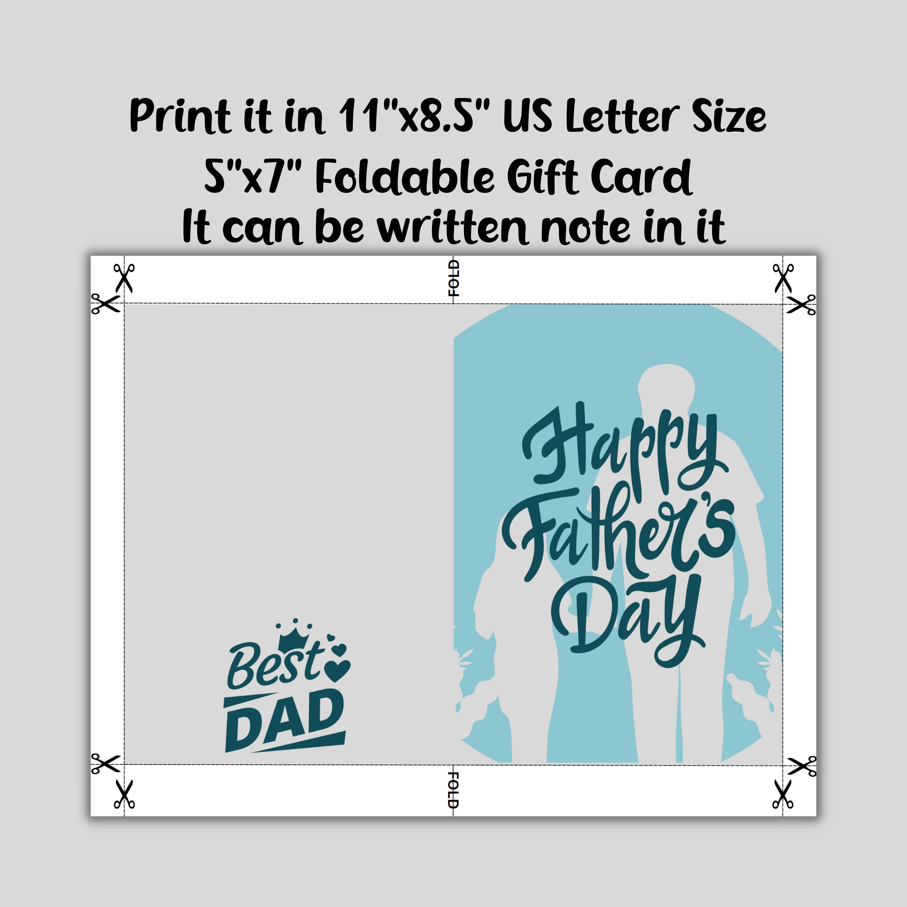 Happy Fathers Day Gift Card Foldable Father's Day Gift Card Gift for ...