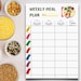 Printable Weekly Meal Planner and Grocery Shopping List Digital Weekly ...