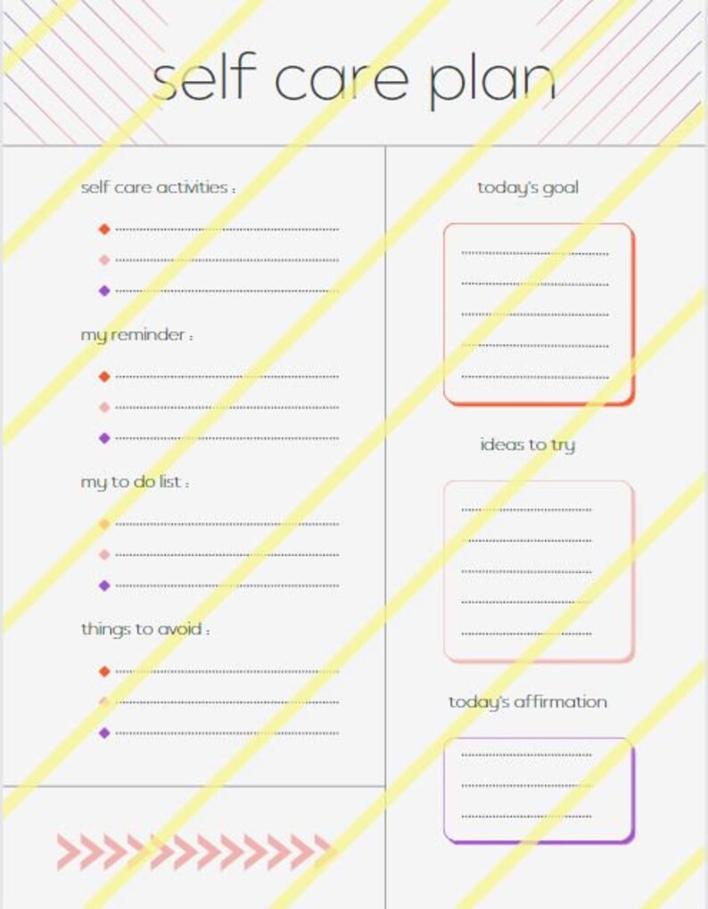 Digital Self Care Planner Sheet - Etsy