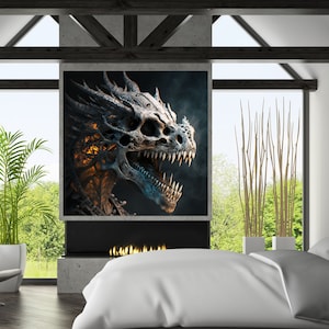 Dragon Skull, Art Print, Wallpaper, Poster, Digital Download - Etsy