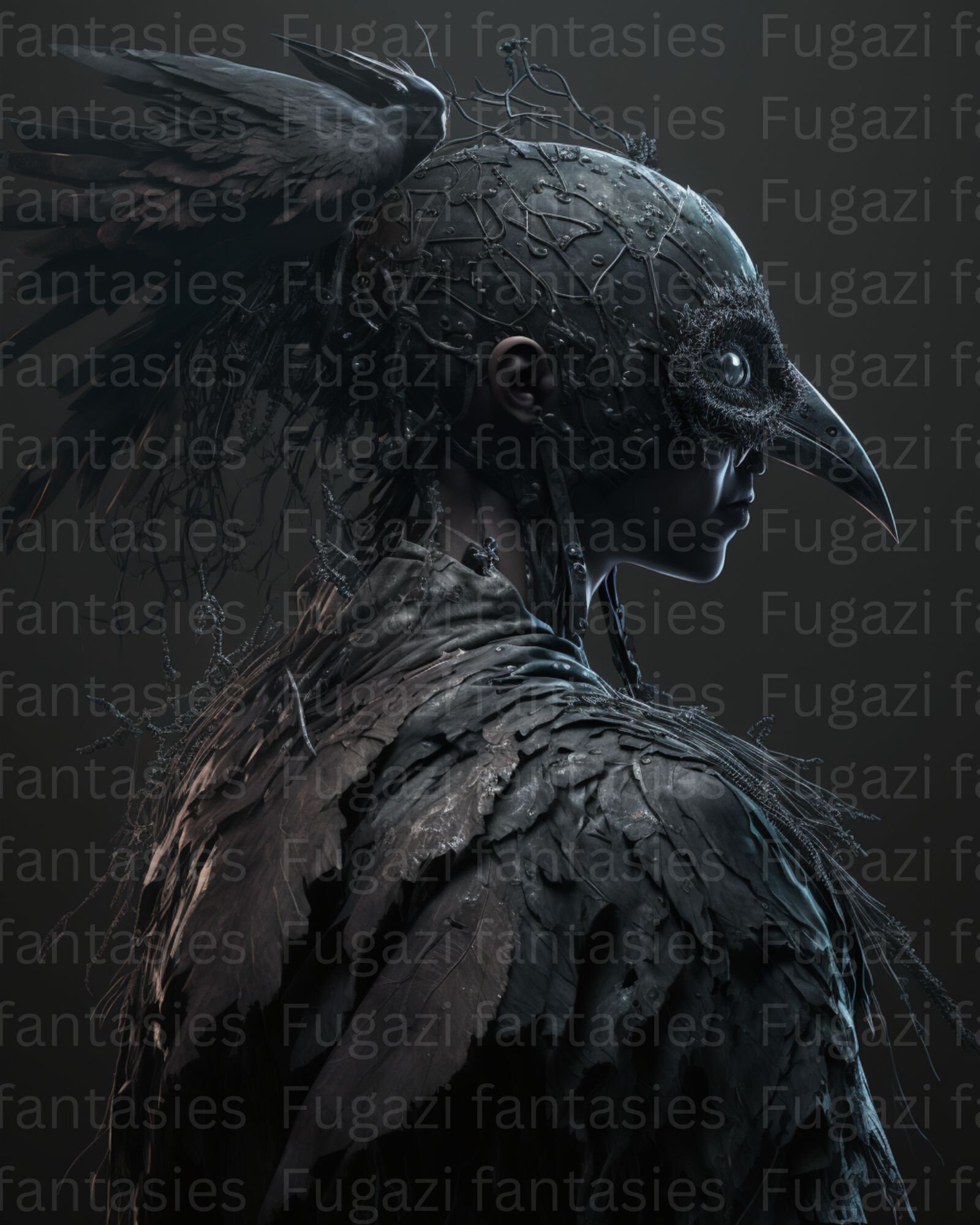 Raven Man AI Art, Wall Art, Printable Art, Digital Download - Etsy
